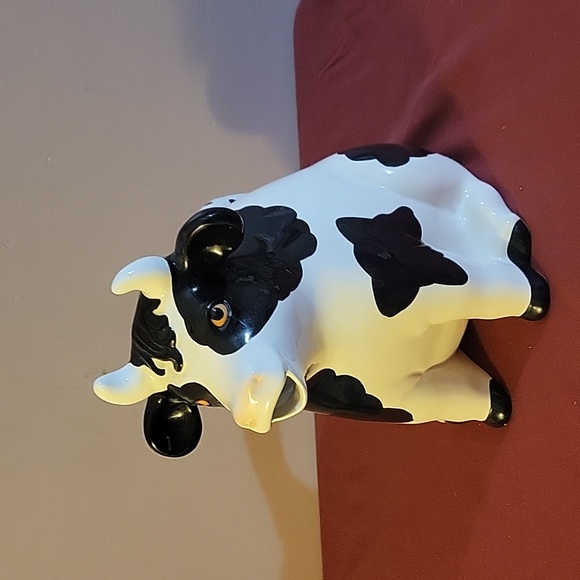 Dining | Sitting Cow Creamer Black White Spotted Cow Pitcher | Poshmark